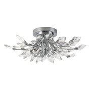 4-Light Bloom Crystal Leaf Semi Flush Mount Light | LightFixturesUSA