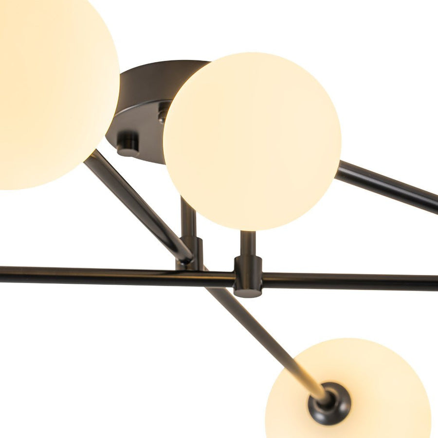 Black Frosted Bubble Linear Sputnik Semi Flush Mount | LightFixturesUSA ...
