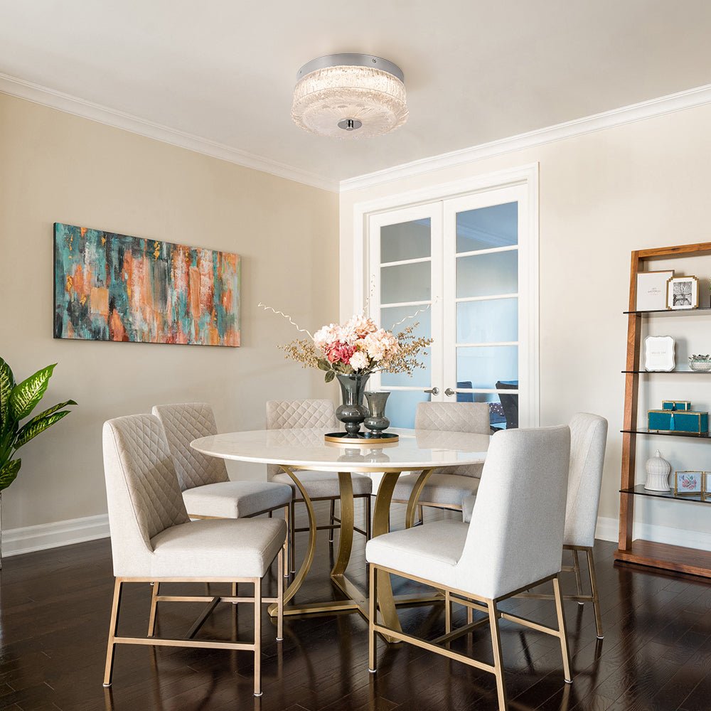 Decorative Clear Glazed Glass Round LED Ceiling Light LightFixturesUSA