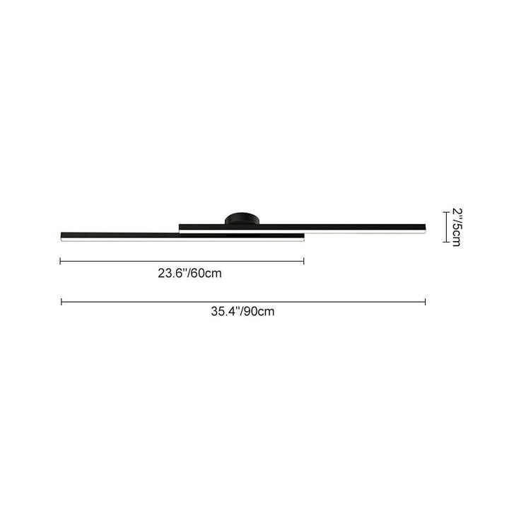 Dimmable 2-Light Long Strip Linear LED Flush Mount | LightFixturesUSA