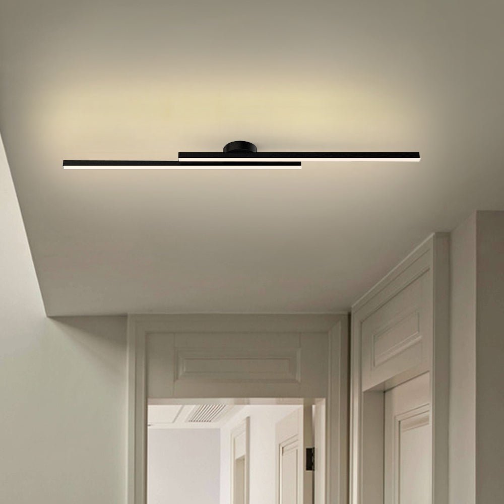 Dimmable 2-Light Long Strip Linear LED Flush Mount | LightFixturesUSA
