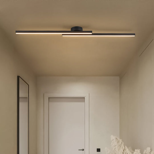 Dimmable 2-Light Long Strip Linear LED Flush Mount | LightFixturesUSA