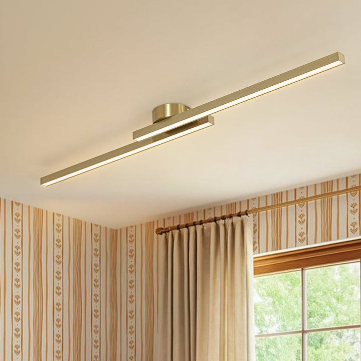 Dimmable 2-Light Long Strip Linear LED Flush Mount | LightFixturesUSA