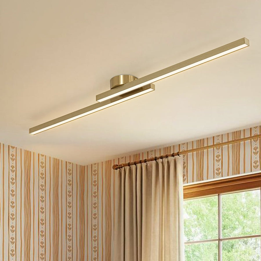 Dimmable 2-Light Long Strip Linear LED Flush Mount | LightFixturesUSA