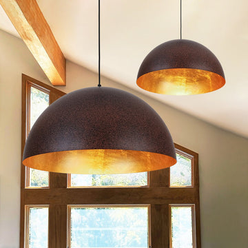 Industrial Oversized Large Metal Dome Pendant Light | LightFixturesUSA
