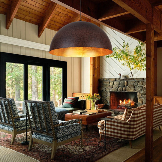 Industrial Oversized Large Metal Dome Pendant Light | LightFixturesUSA