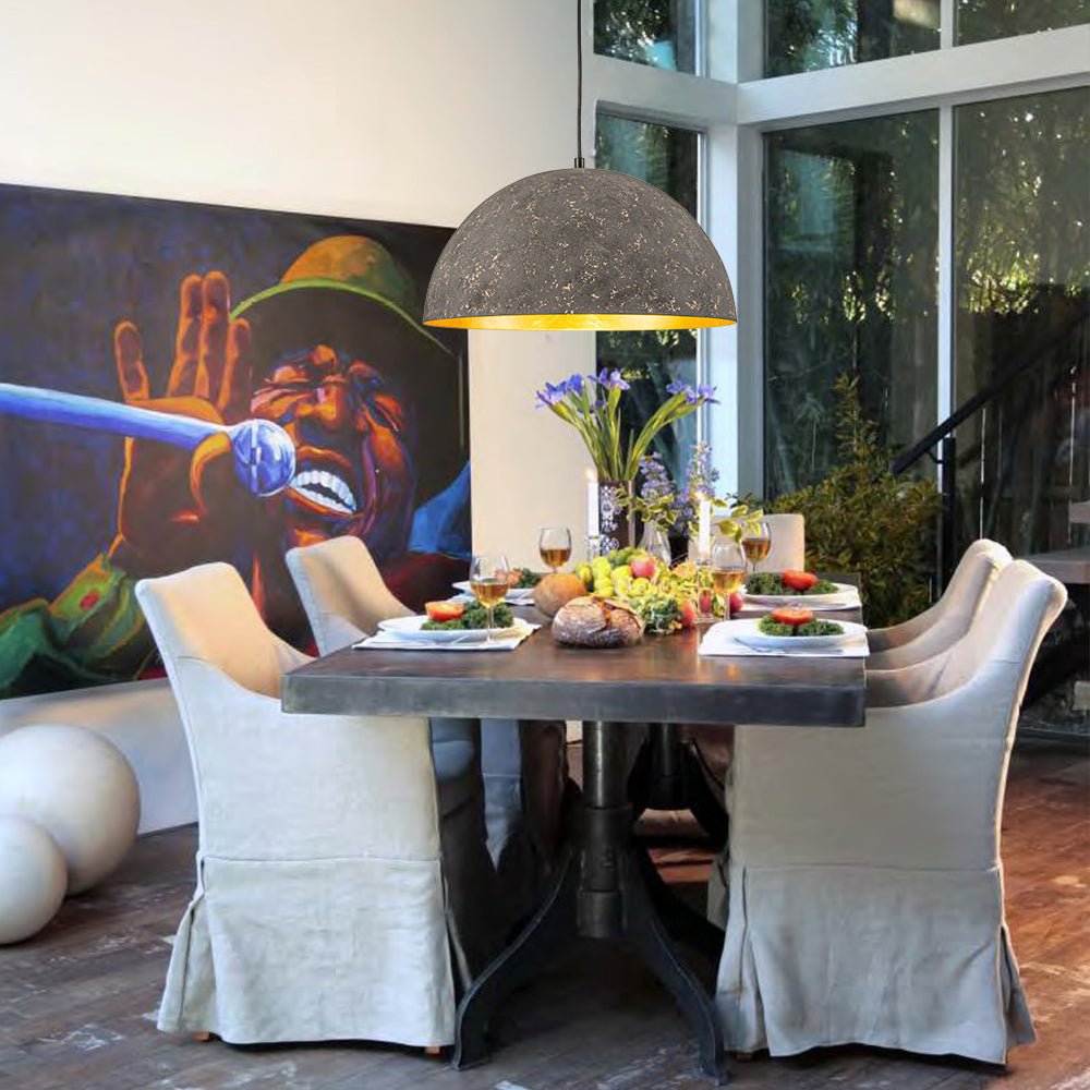 Industrial Oversized Large Metal Dome Pendant Light | LightFixturesUSA