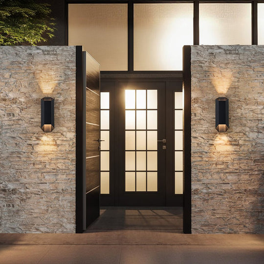 IP54 Up and Down Black Tube LED Outdoor Wall Light | LightFixturesUSA