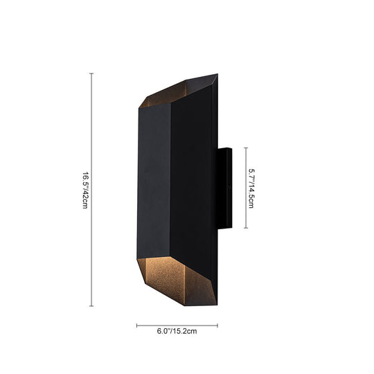 IP54 Up and Down Black Tube LED Outdoor Wall Light | LightFixturesUSA