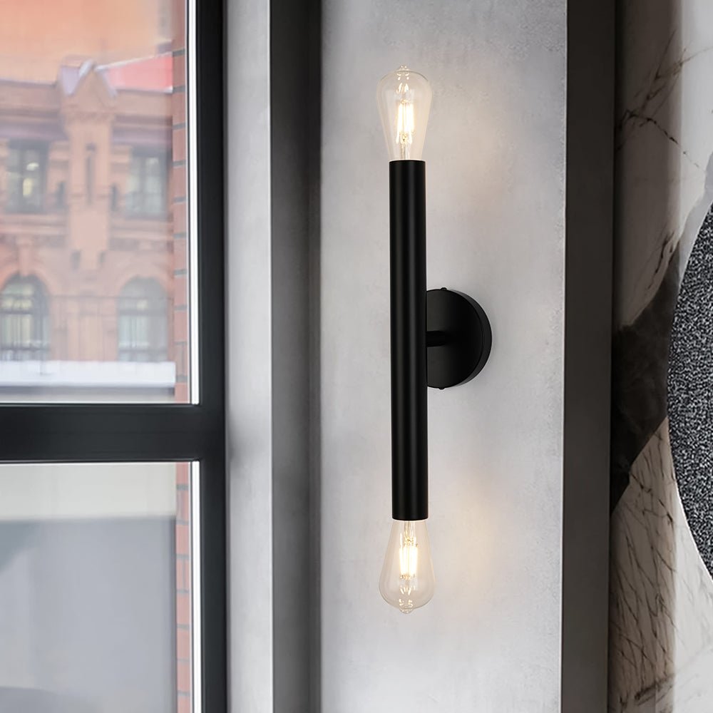 Minimalist 2-Light Linear Tube Vanity Wall Sconce | LightFixturesUSA