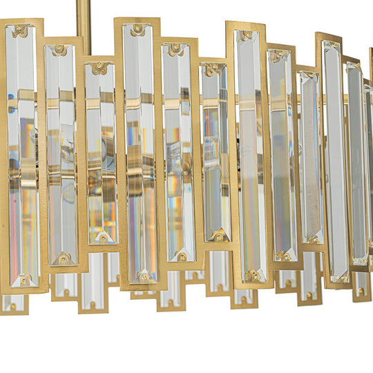 Modern Glam Brass 6-Light Crystal Drum Chandelier | LightFixturesUSA