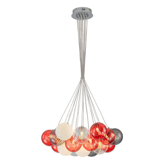 Pop Art Orange Hue Cluster Glass Bubble Chandelier | LightFixturesUSA