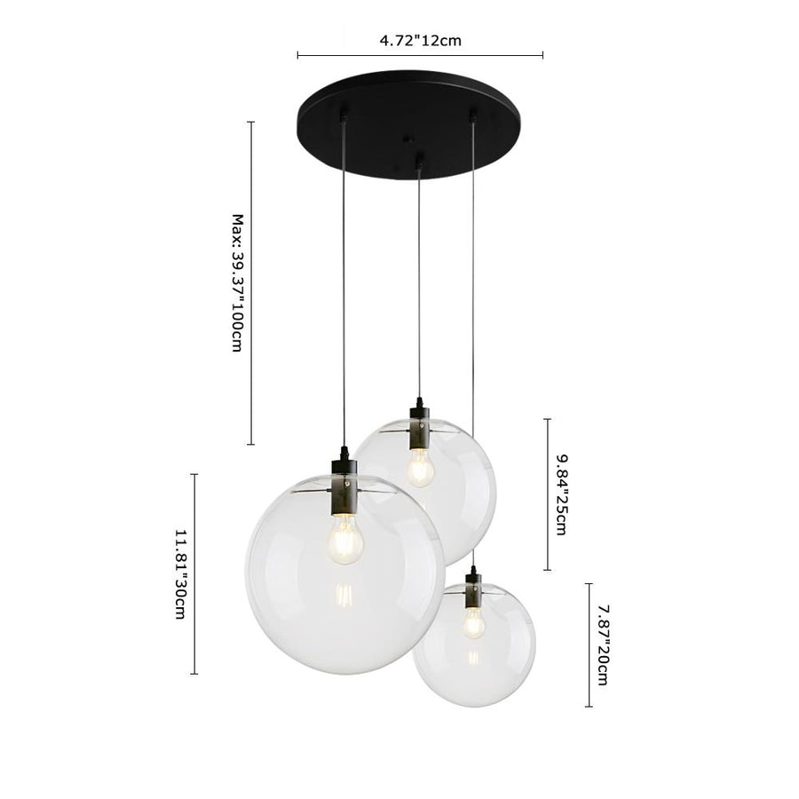 Minimalist Glass Globe Pendant Light | LightFixturesUSA, Glass Pendant ...