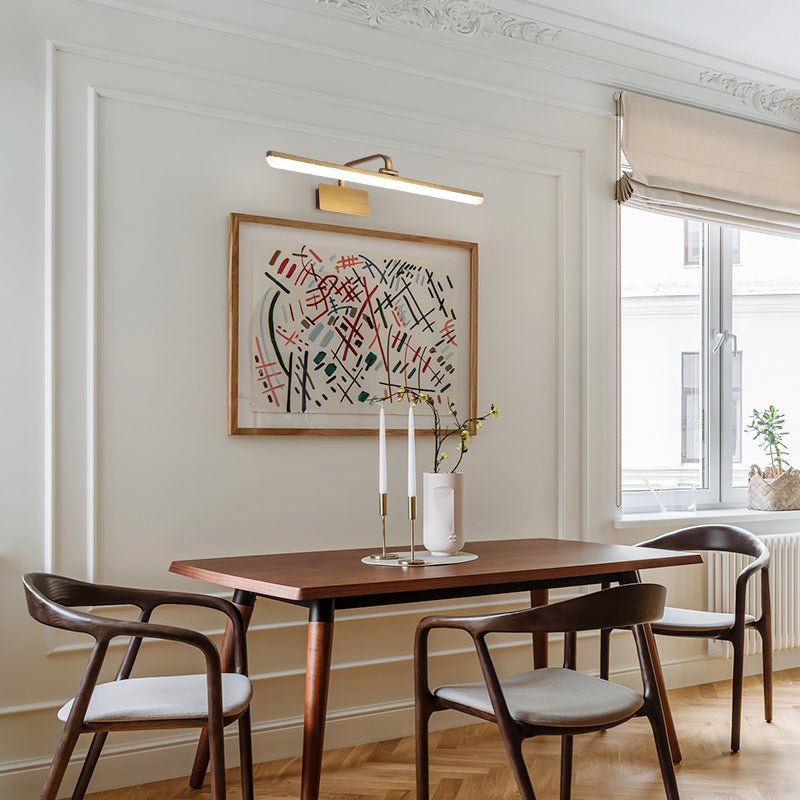 1-Light Brass Linear LED Vanity Light Modern Tube | LightFixturesUSA