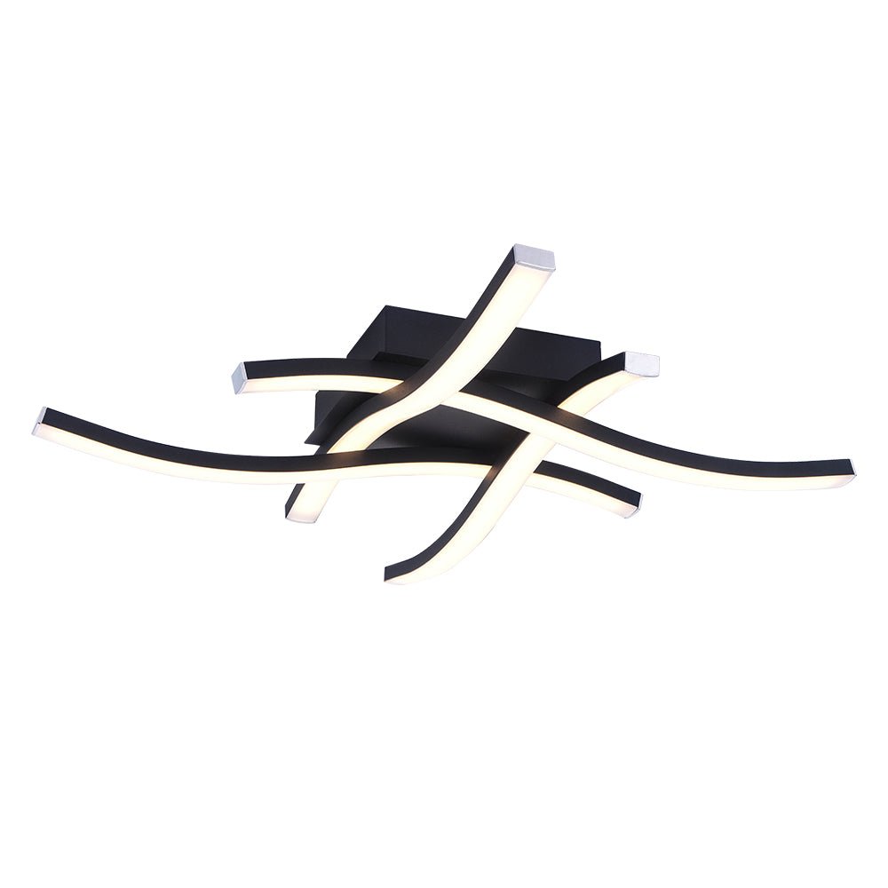 4-Light Crossing Linear LED Flush Mount | Contemporary LED Ceiling ...