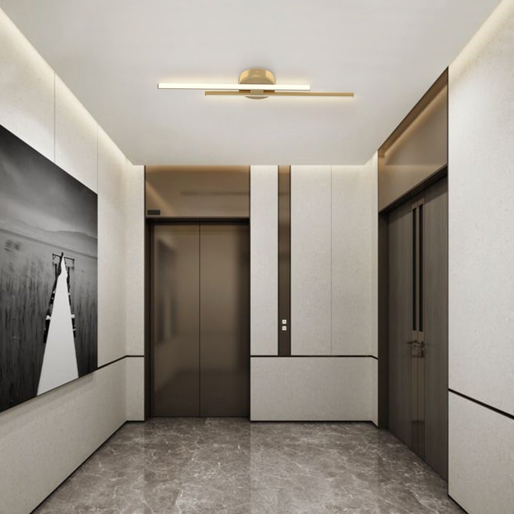 Contemporary Dimmable Linear LED Semi Flush Mount | LightFixturesUSA