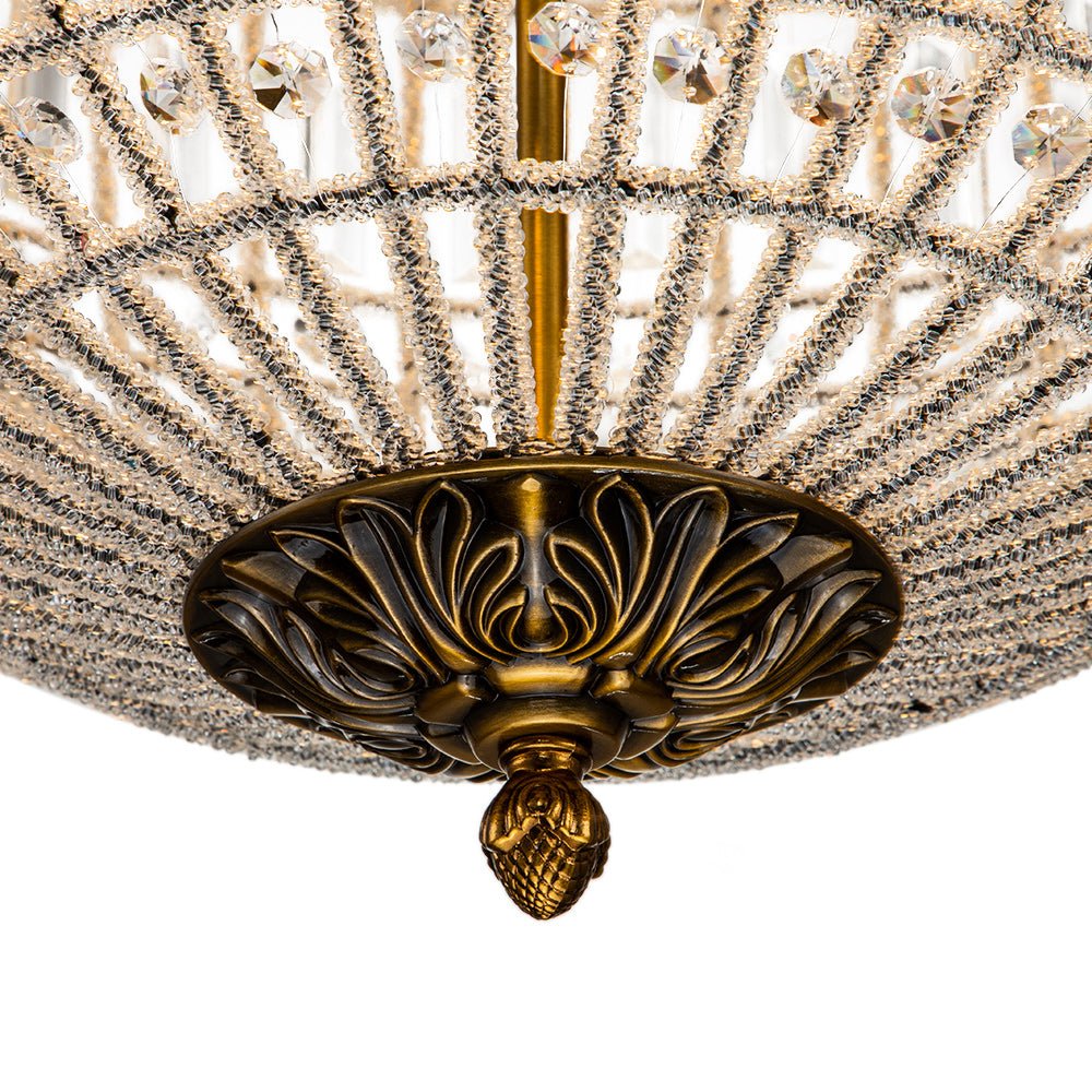 French Wide Crystal Globe Chandelier | Brass Crystal Orb Chandelier ...