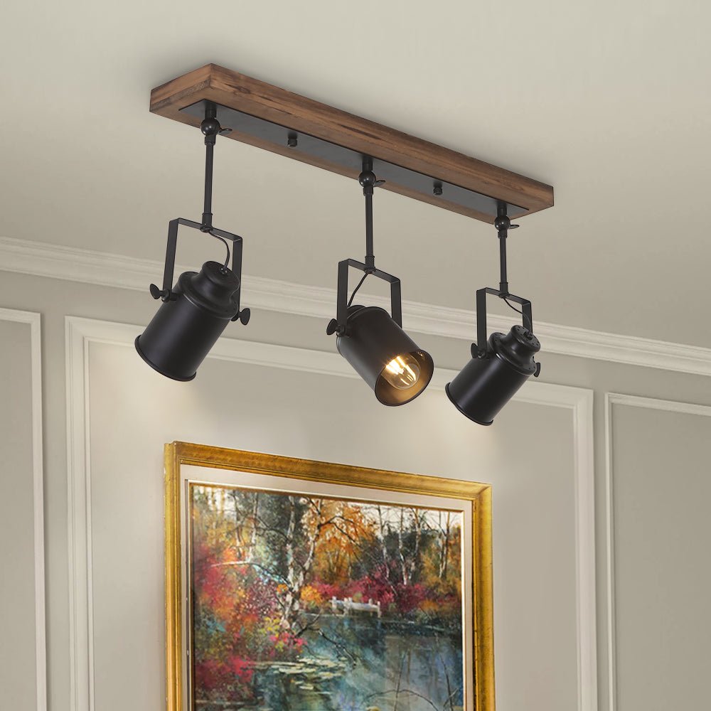 Industrial 3-Light Semi Flush Track Light | LightFixturesUSA, 3-Light ...
