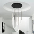 Modern 12-Light Black Cluster Tube LED Pendant Light LightFixturesUSA