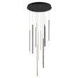 Modern 12-Light Black Cluster Tube LED Pendant Light LightFixturesUSA