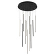 Modern 12-Light Black Cluster Tube LED Pendant Light LightFixturesUSA