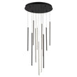 Modern 12-Light Black Cluster Tube LED Pendant Light LightFixturesUSA