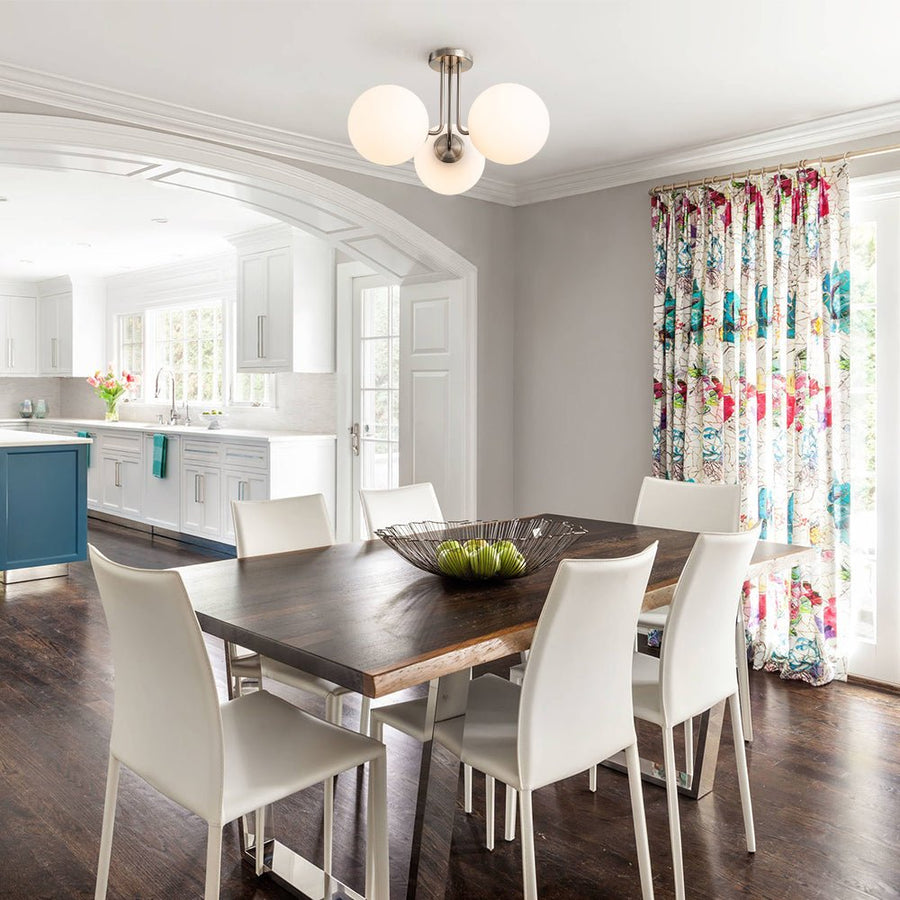 Orb Rubbed Bronze Opal Glass Globe Ceiling Light | LightFixturesUSA