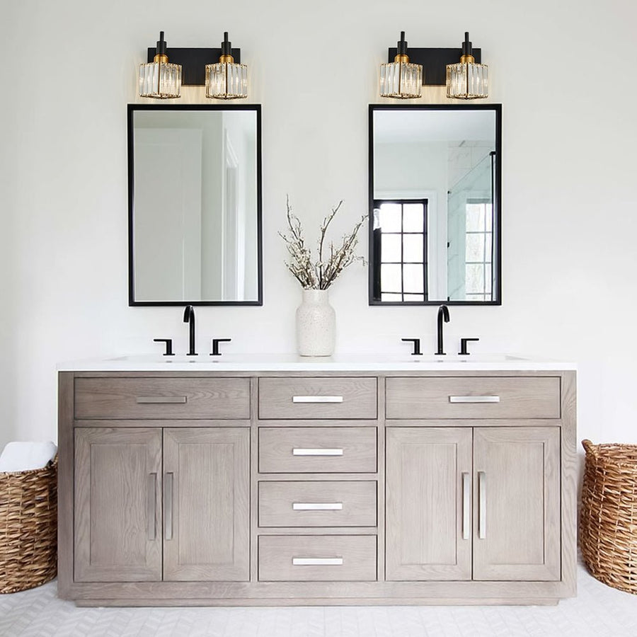 Modern Glam Crystal Bathroom Vanity Wall Light | LightFixturesUSA